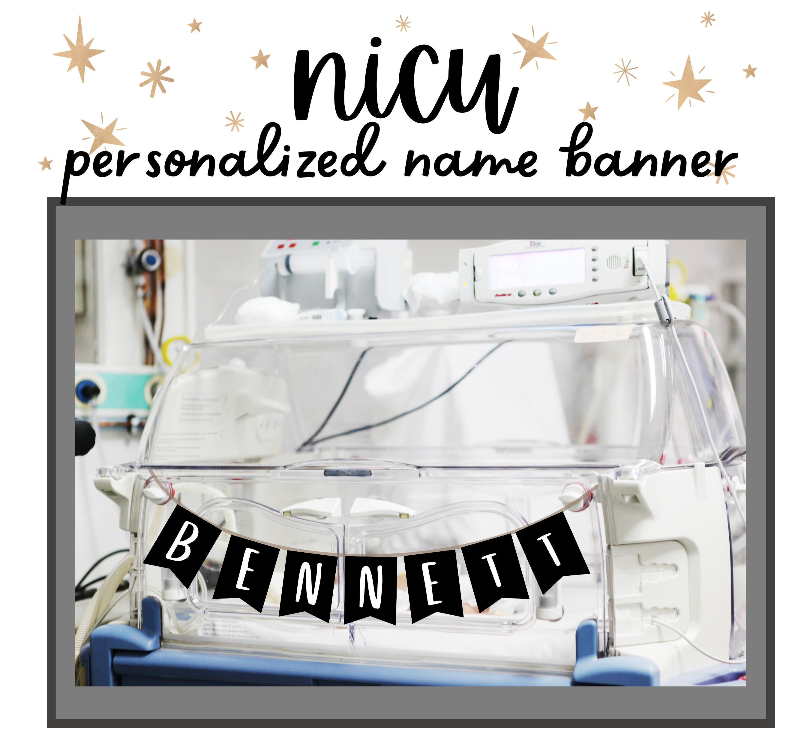 NICU Name Banner, Baby Name Banner, Name Banner, NICU Baby, NICU Gift ...
