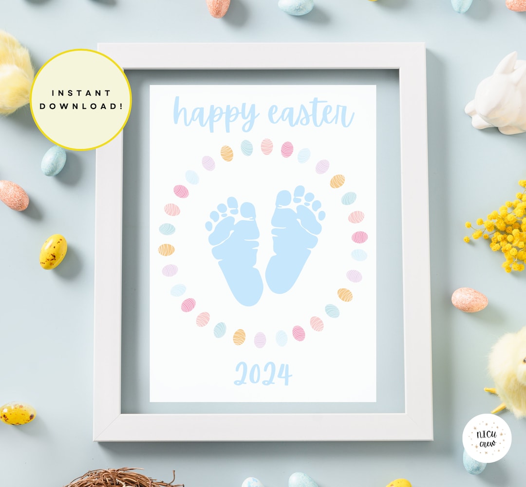 NICU Easter Craft, Easter Craft, NICU Footprint Craft, Newborn ...