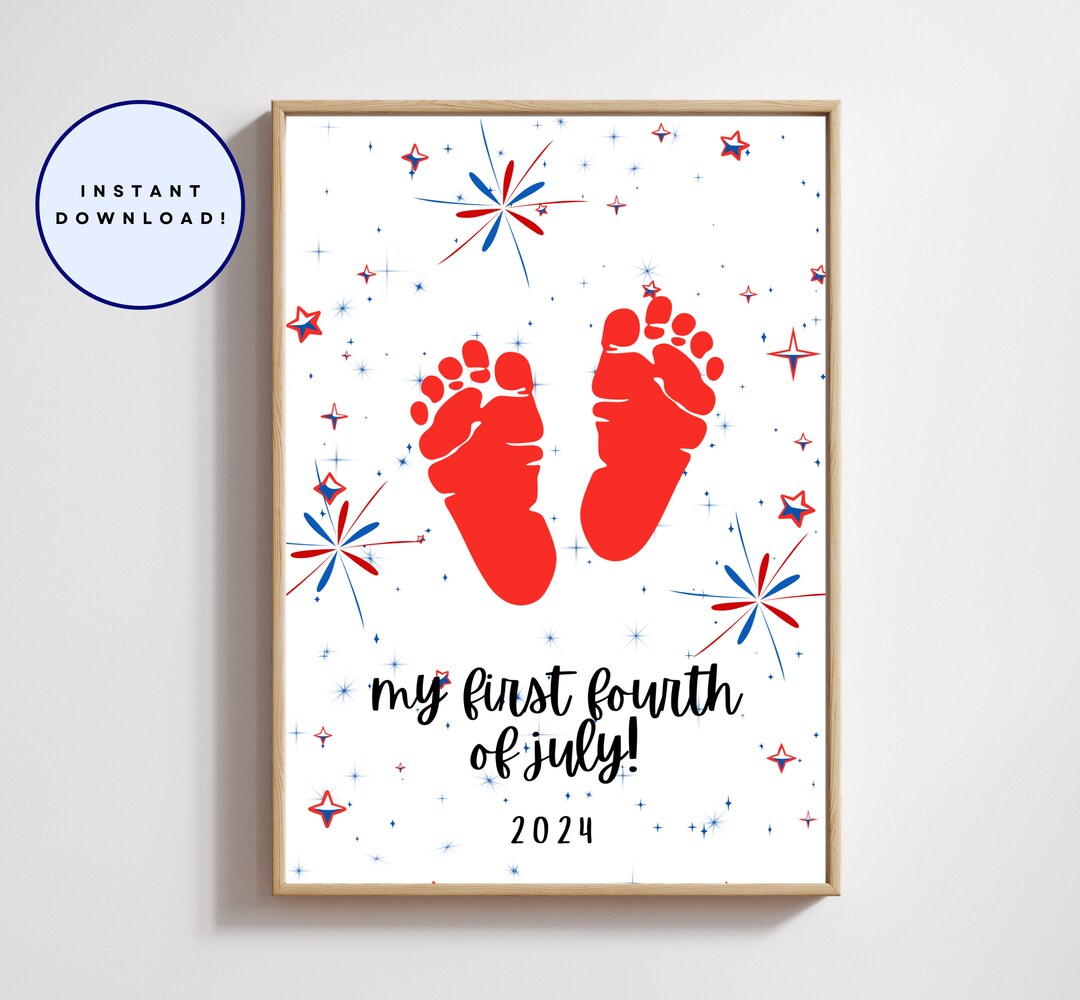 NICU Fourth of July Craft, July 4th Craft, NICU Footprint Craft ...
