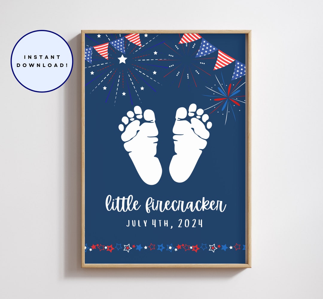 NICU Fourth of July Craft, July 4th Craft, NICU Footprint Craft ...
