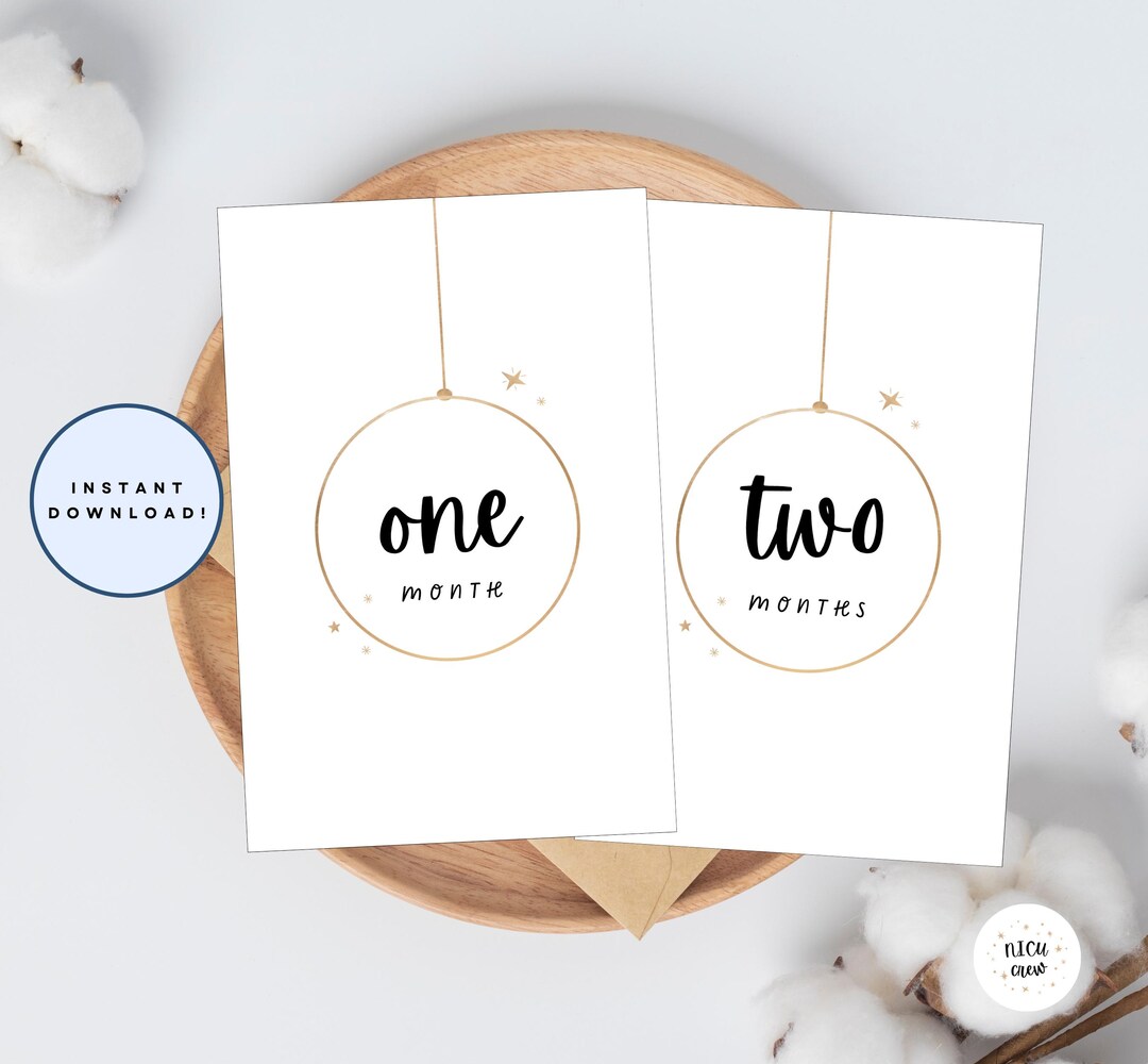 Newborn Monthly Milestone Cards, Baby Milestone Tracker, Baby Shower ...