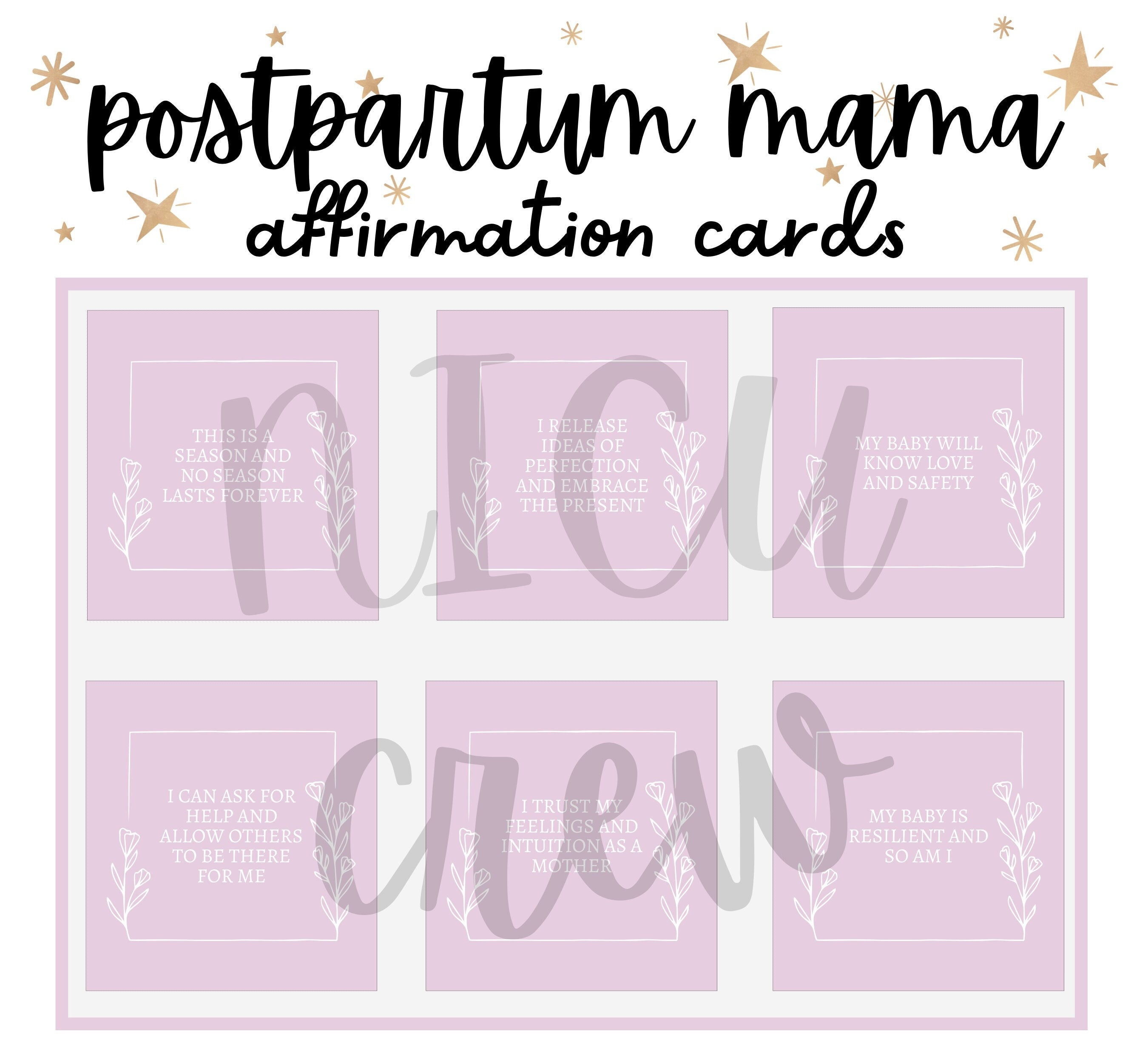 Postpartum Affirmation Cards, NICU Mom Affirmation Cards, New Mom ...