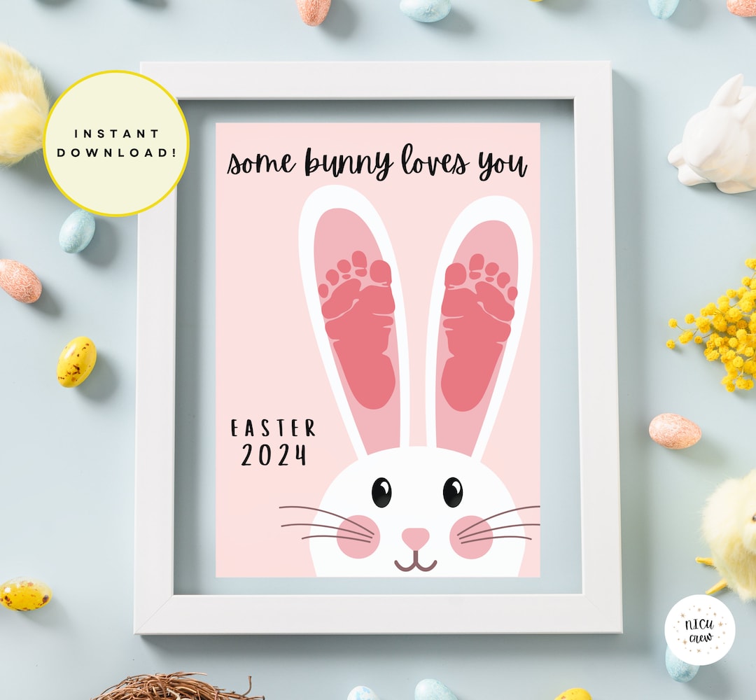 NICU Easter Craft, Easter Craft, NICU Footprint Craft, Newborn ...