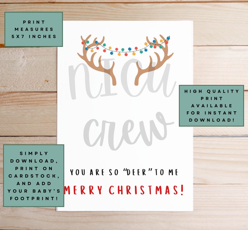 Christmas Footprint Craft, NICU Footprint Craft, Newborn Footprint ...