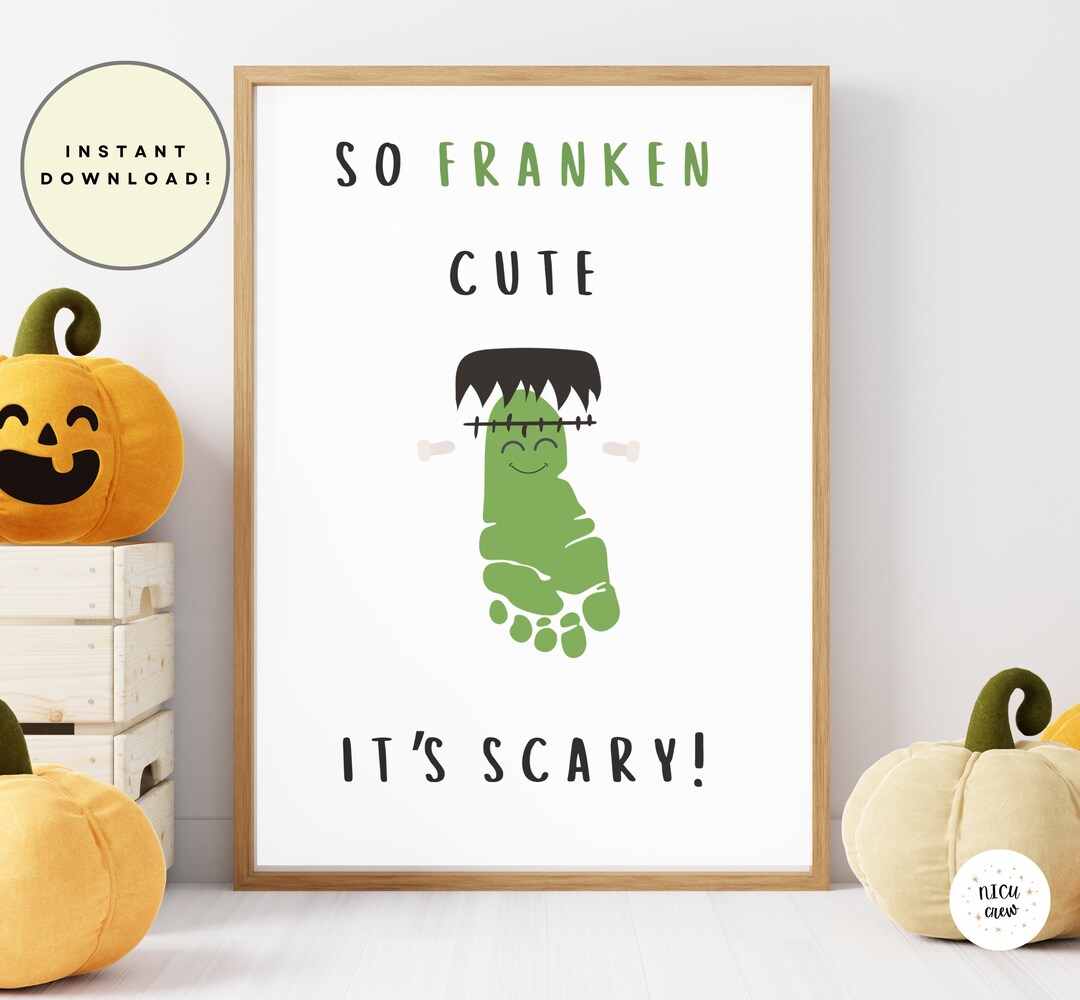 Halloween Footprint Craft My First Halloween Art Footprint - Etsy