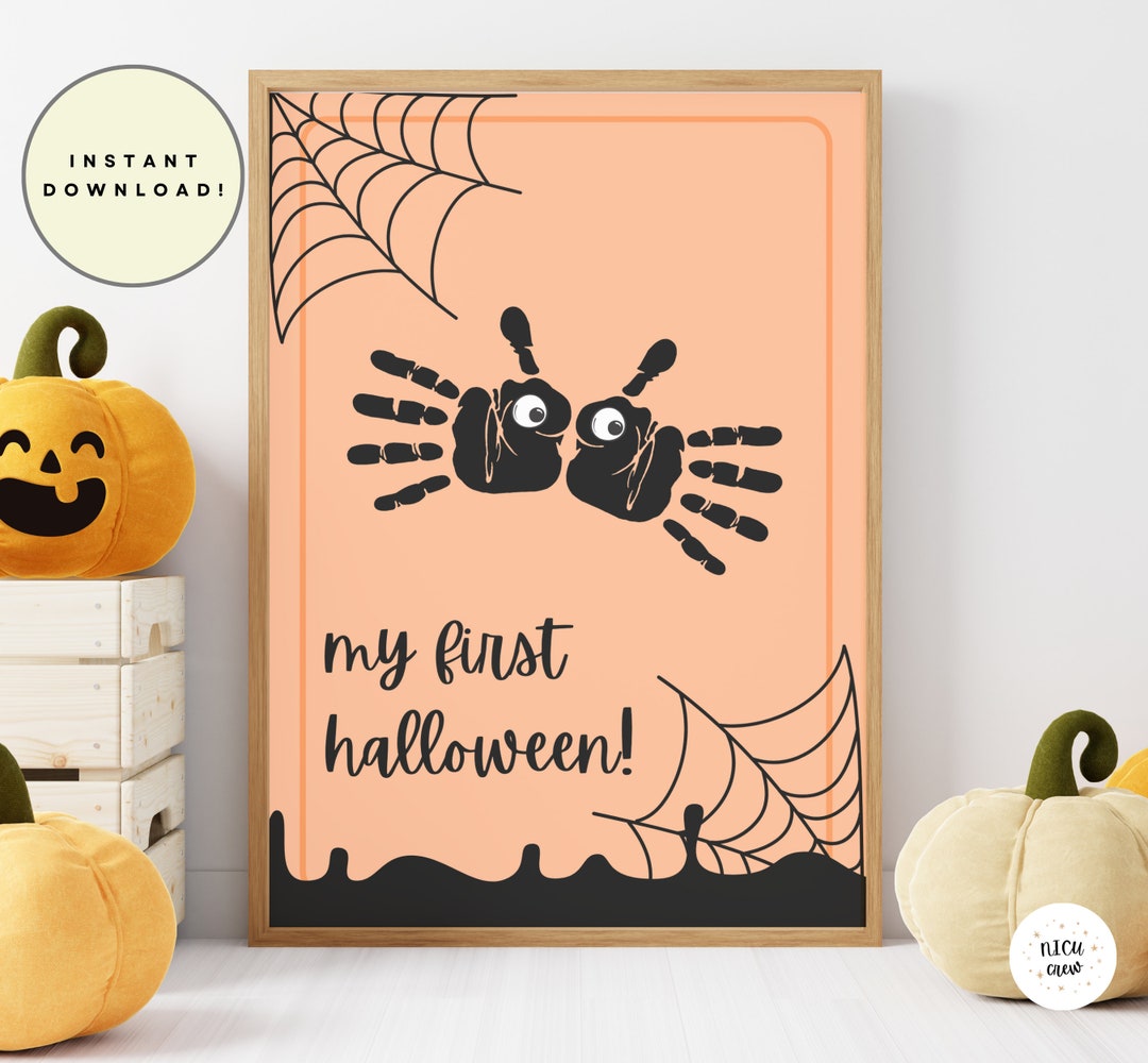 Halloween Handprint Craft, My First Halloween Art, Handprint Art, Fall ...