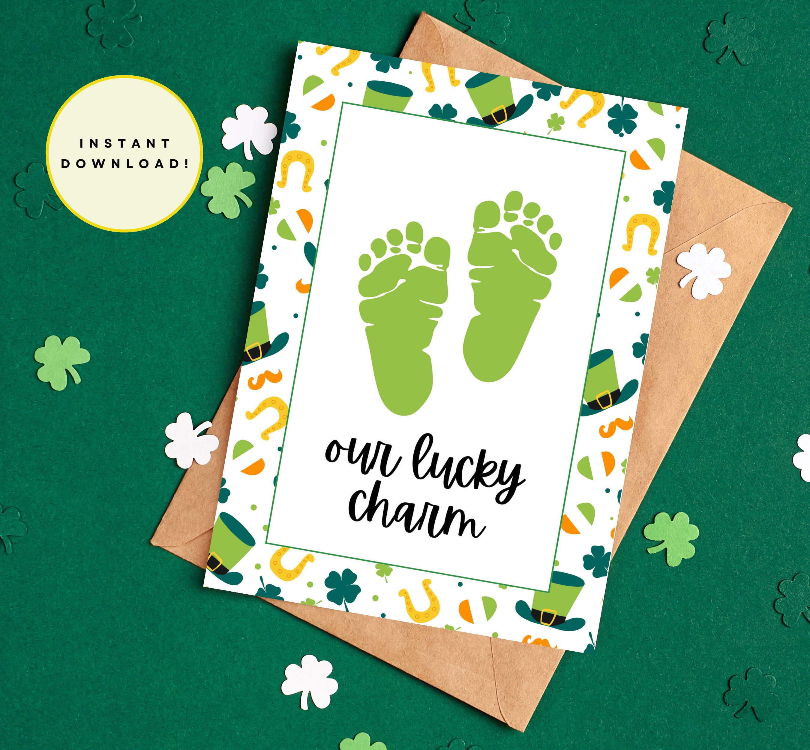 NICU St Patrick's Day Craft, St Patrick's Day Craft, NICU Footprint ...