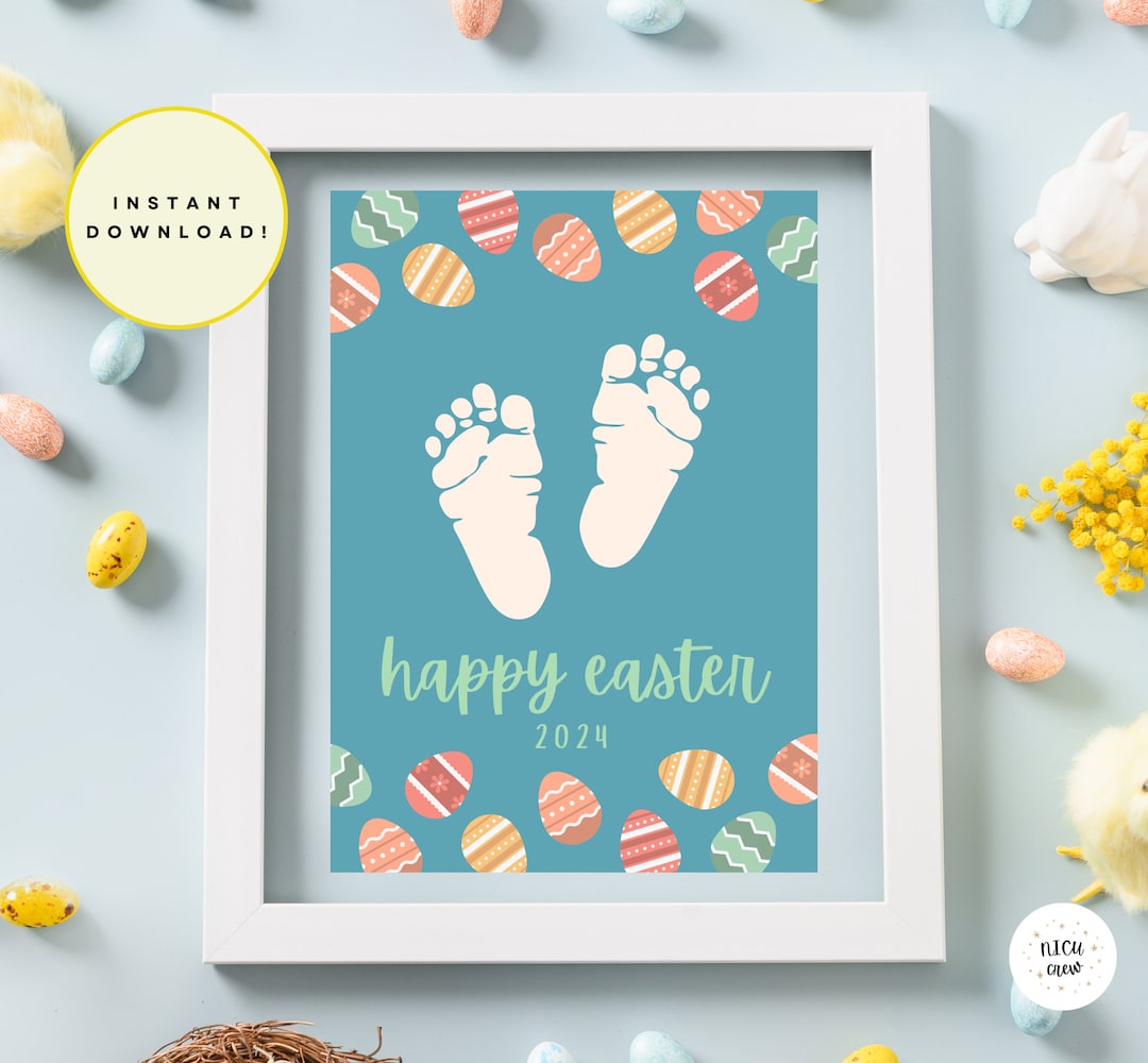 NICU Easter Craft, Easter Craft, NICU Footprint Craft, Newborn ...