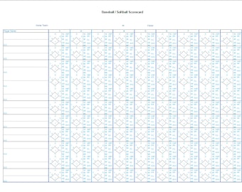 Half Sheet Baseball/softball Scorecard - Etsy