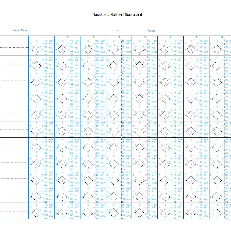 Printable Softball Score Sheet - Etsy