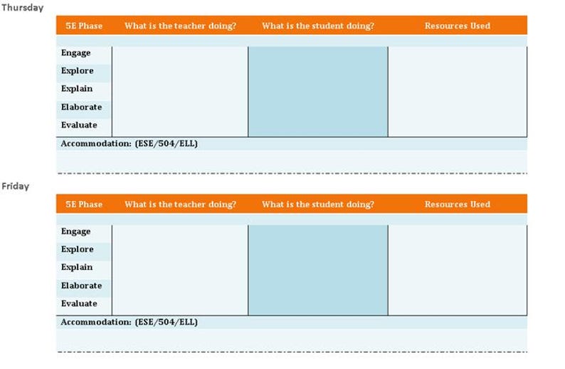 5E Lesson Plan Template (editable Weekly Planner + Macro-enabled Excel ...