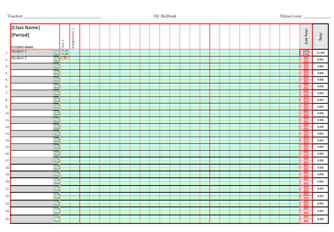 Digital Rollbook - Etsy
