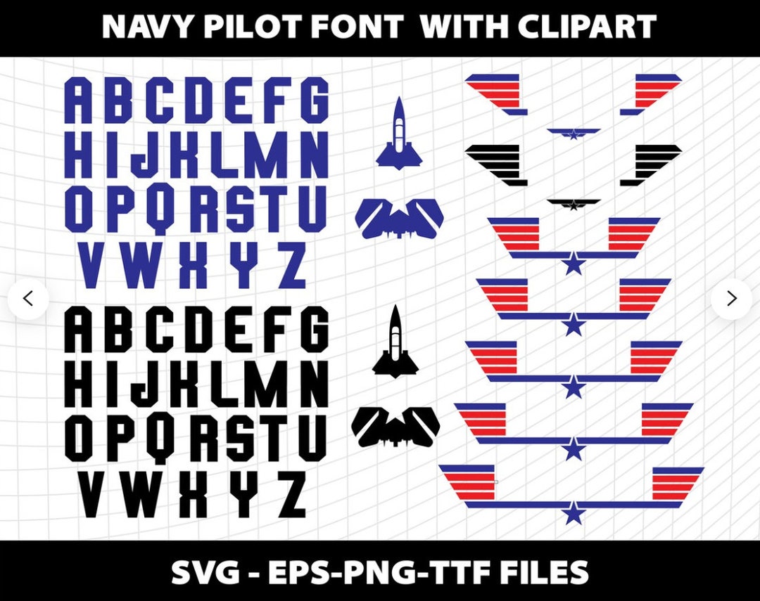 Fighter Pilot Alphabet Font Letters Svg Navy Strike Pilot - Etsy