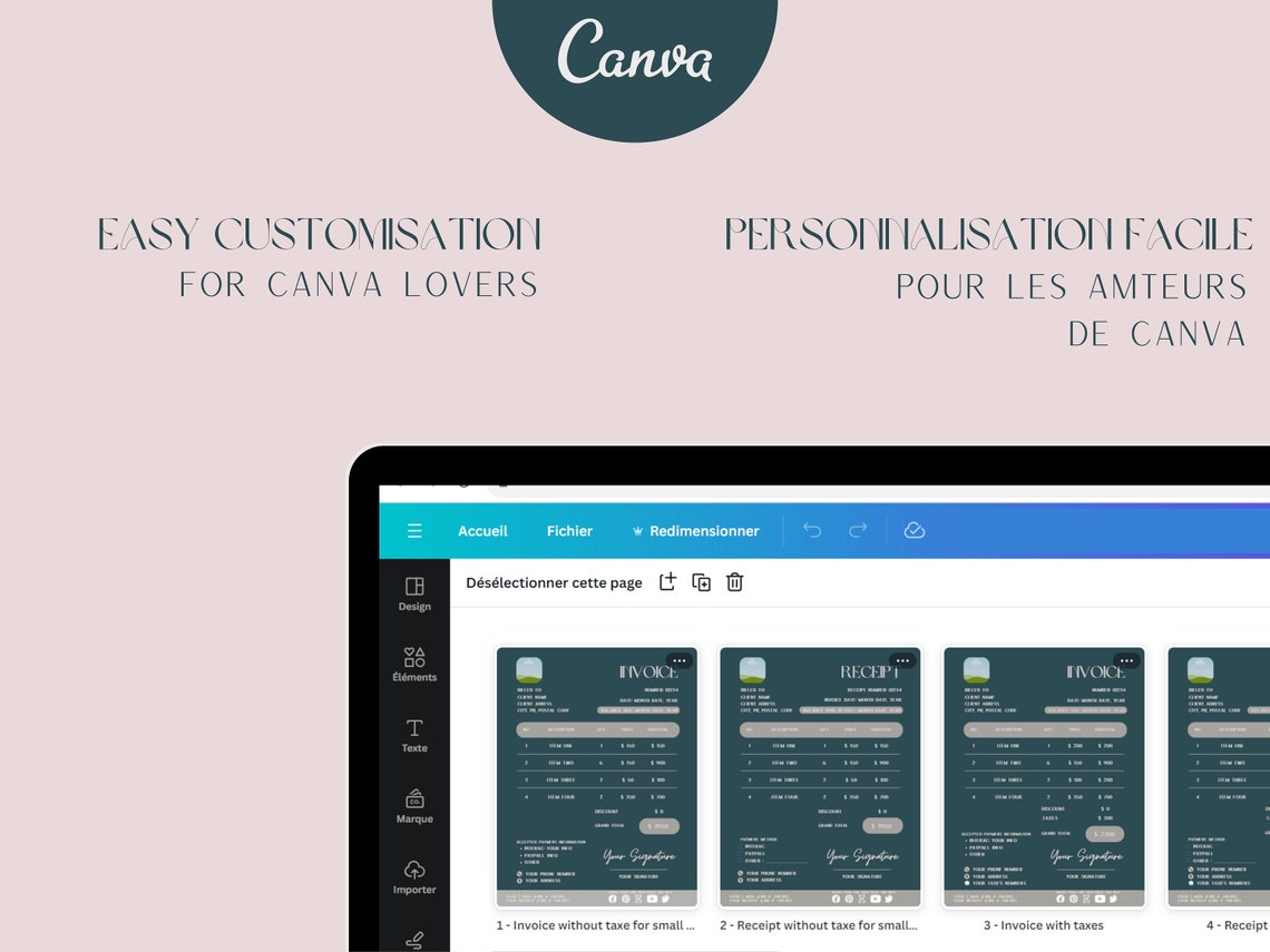 Canva Invoice Template | Invoice template | Invoice and receipt ...