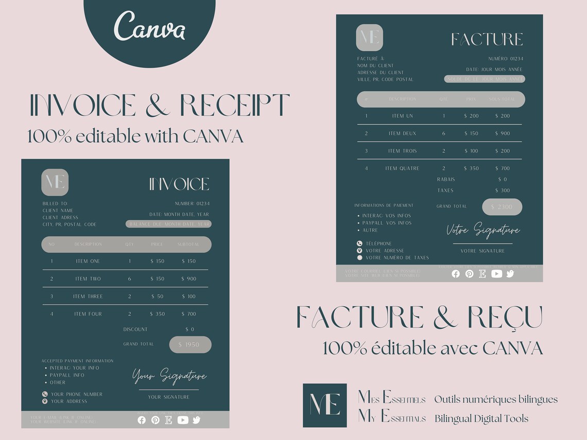 Canva Invoice Template | Invoice template | Invoice and receipt ...