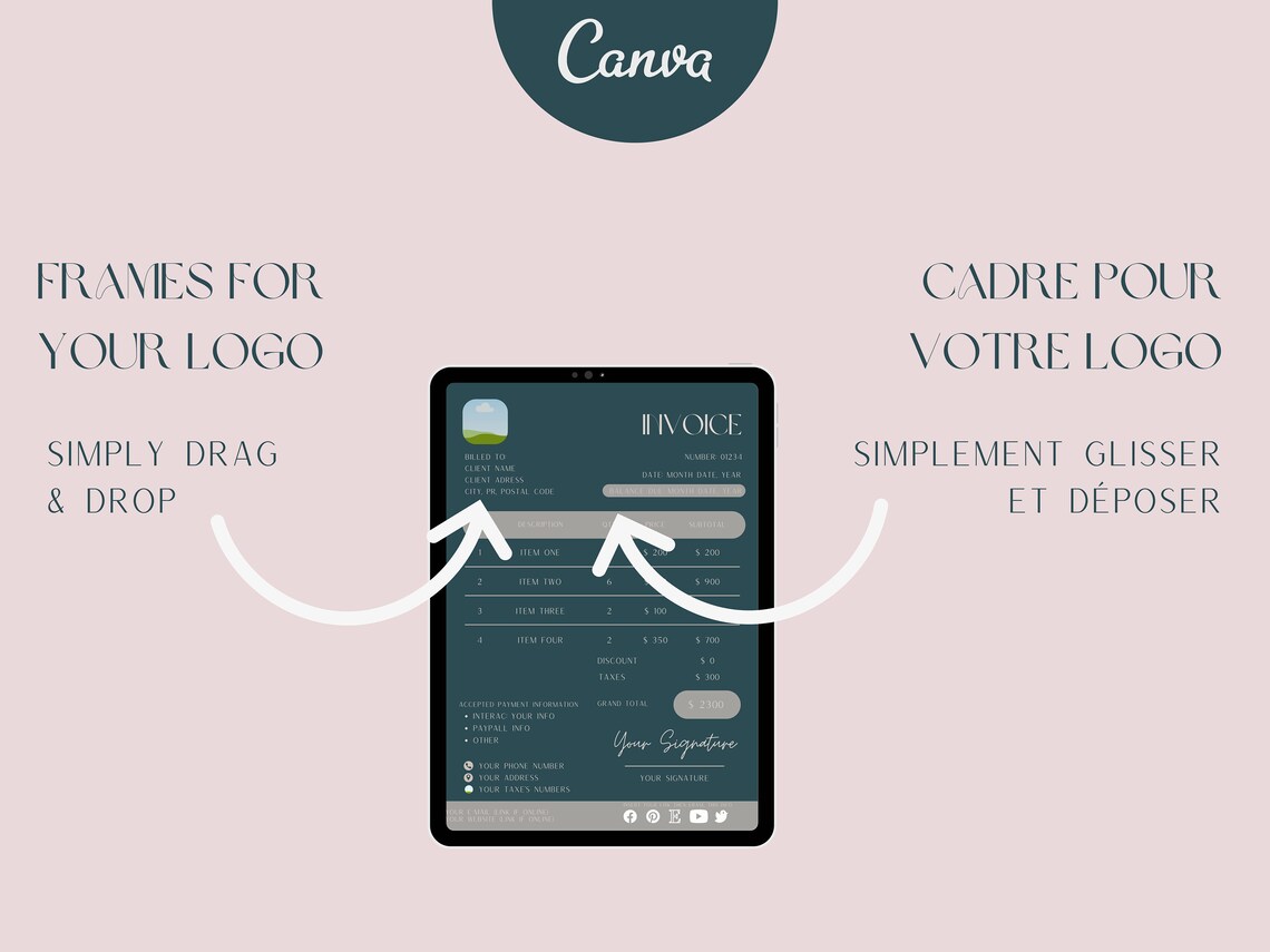 Canva Invoice Template | Invoice template | Invoice and receipt ...