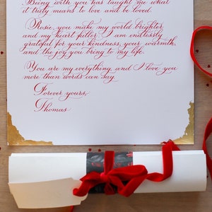 Personalised Vintage Scroll | Love Letter | Bespoke Scroll Letter ...
