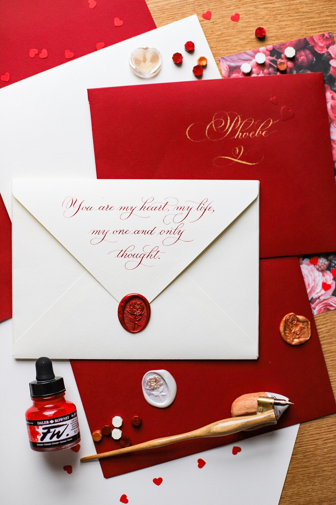 Personalised Handmade Envelope St Valentine's Day Gift Wax Sealed ...
