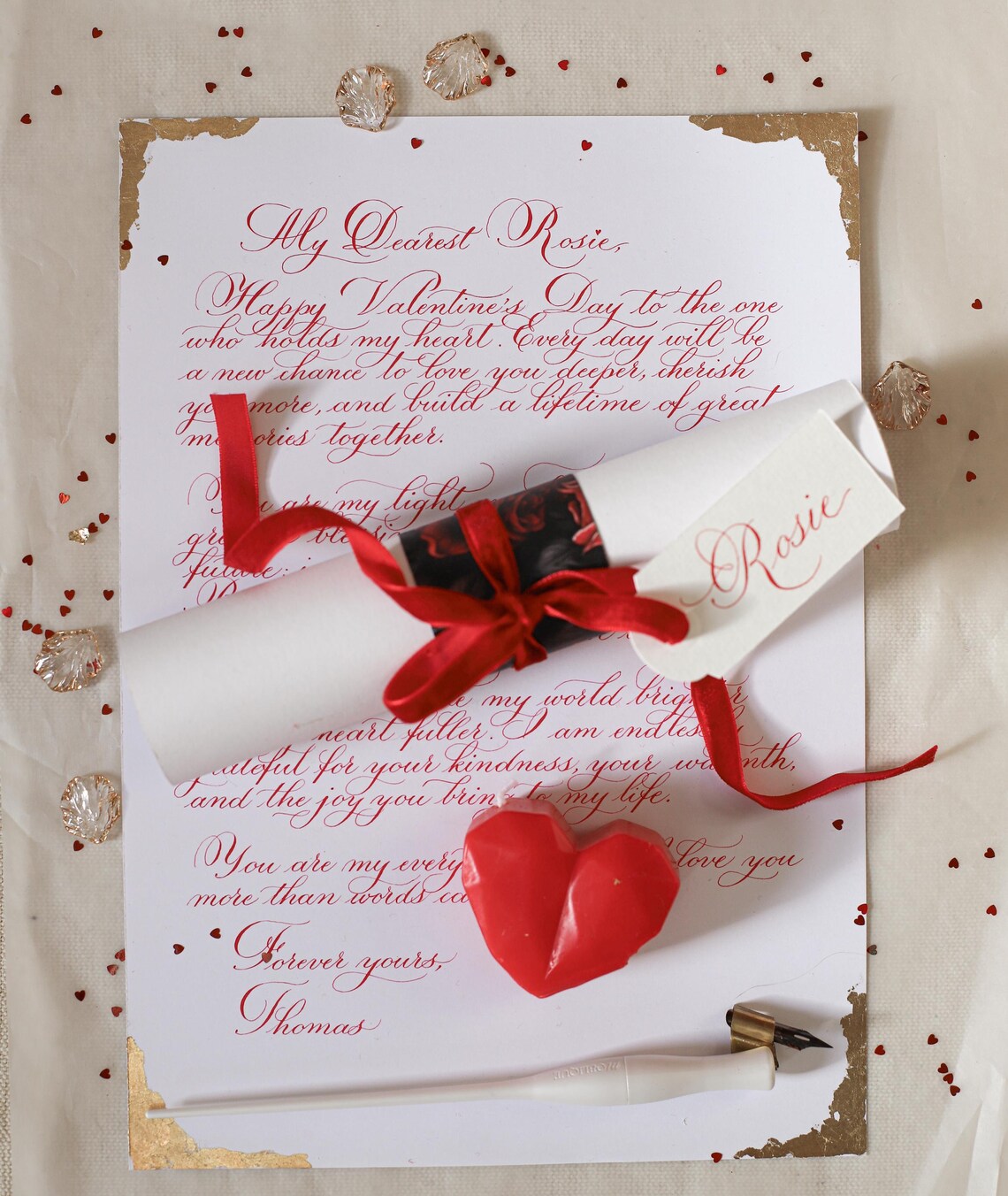 Personalised Vintage Scroll | Love Letter | Bespoke Scroll Letter ...