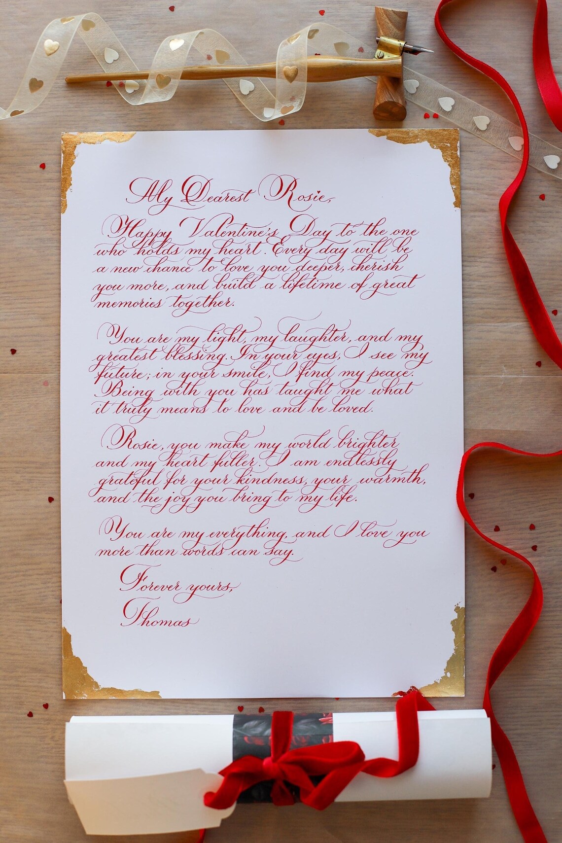 Personalised Vintage Scroll | Love Letter | Bespoke Scroll Letter ...