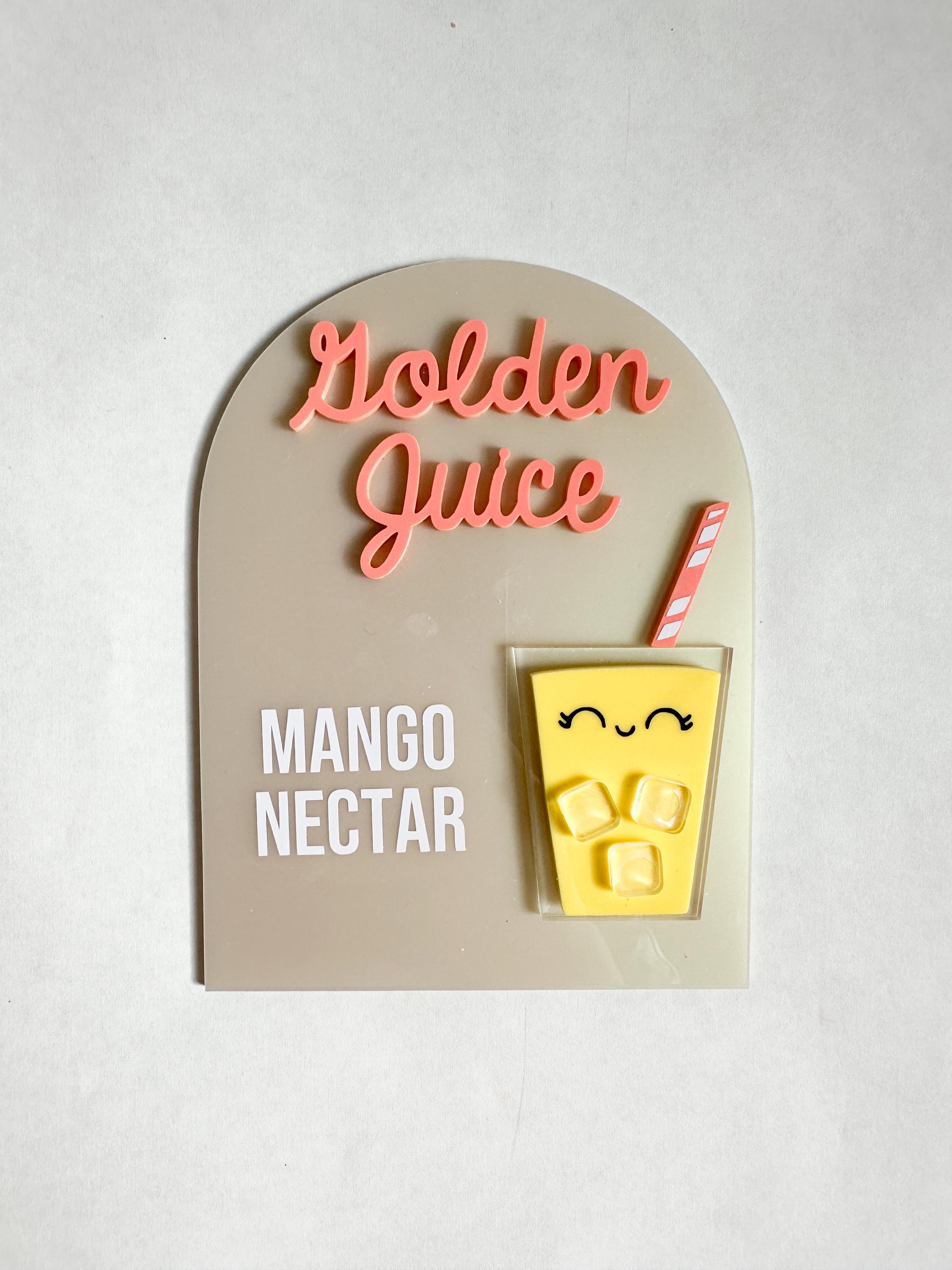 Kids Mango Juice Menu Sign Pink and Yellow Personalized Acrylic | Kids ...