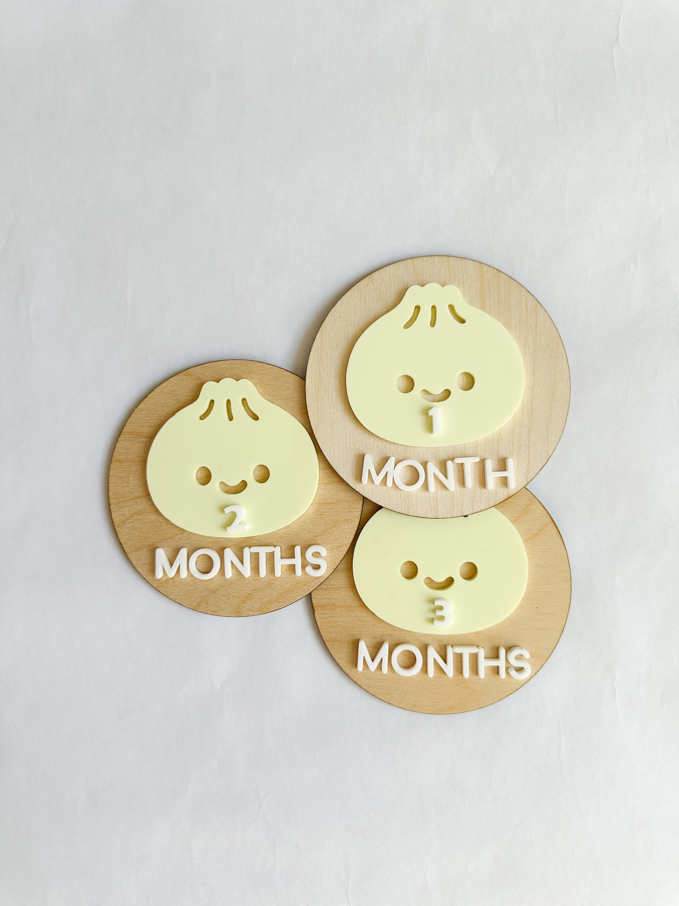 Cute Dumpling Asian Food Dim Sum Baby Milestone Cards, Dumpling Monthly ...