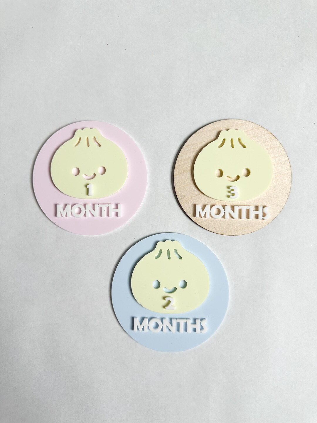 Cute Dumpling Asian Food Dim Sum Baby Milestone Cards, Dumpling Monthly ...