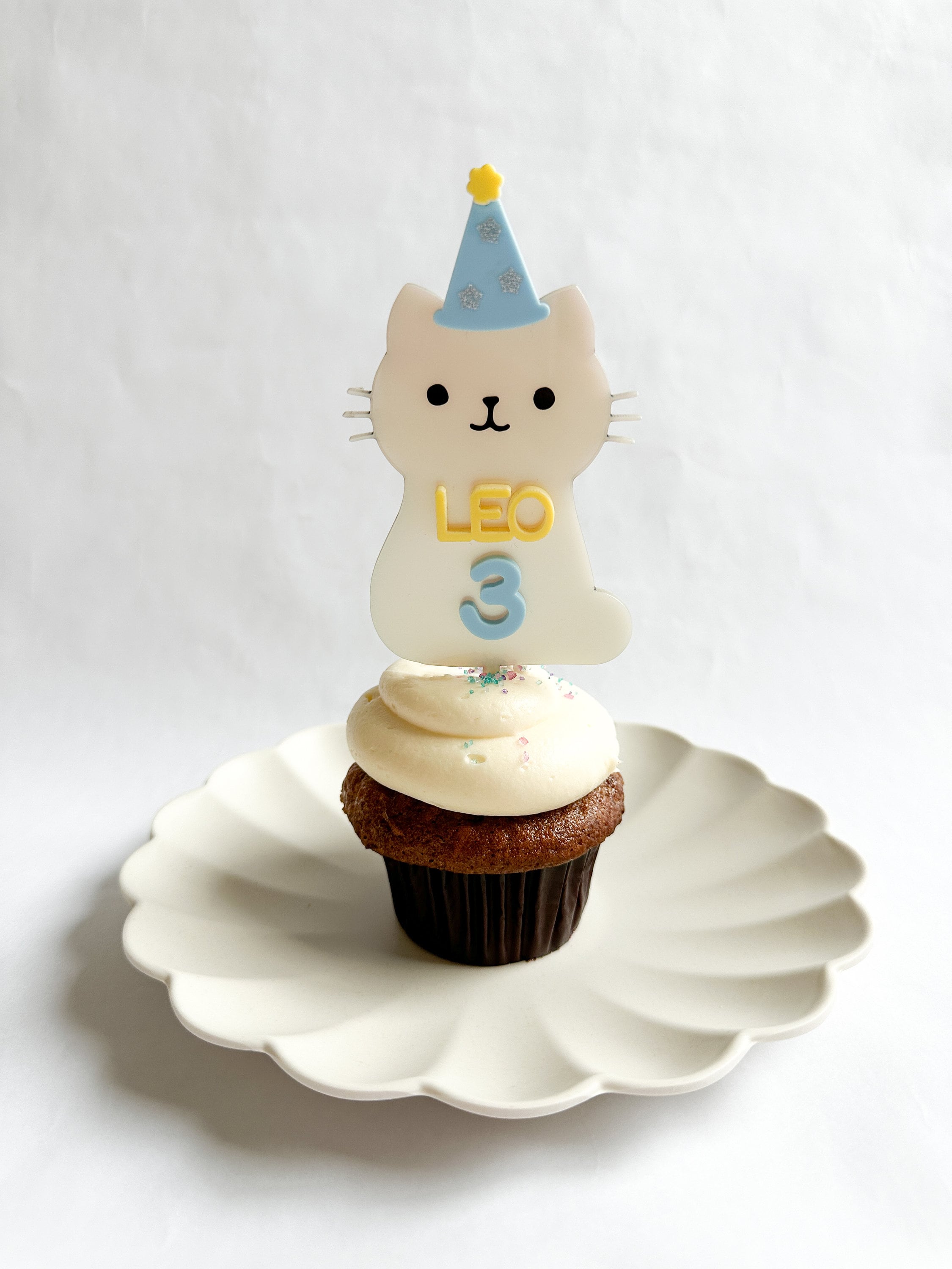 Cute Cat Birthday Acrylic Cake Topper Cat Baked Goods Decor Cat Cake ...