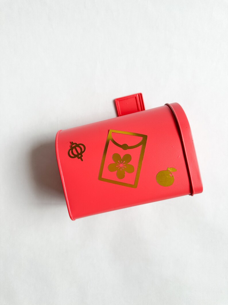 Lunar New Year Red and Gold Mailbox, Party Favor, Bai Leen Gift, Red ...