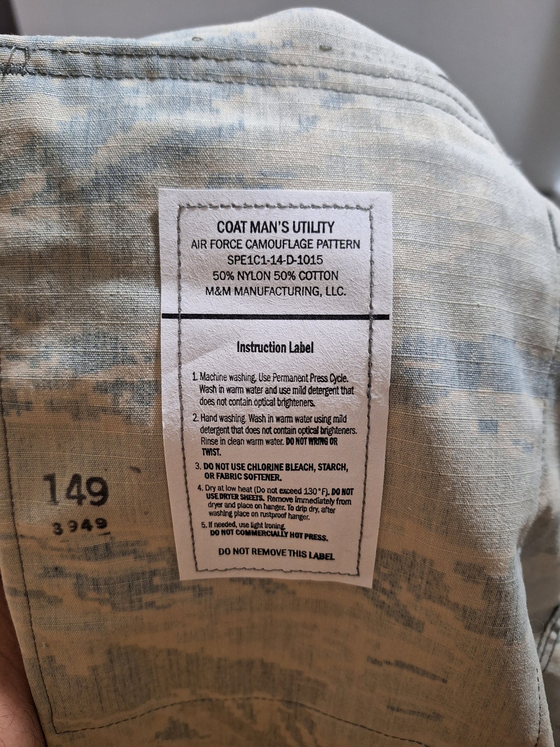 US Air Force Air Force Camouflage Pattern Mans Utility Coat Size 40 L ...