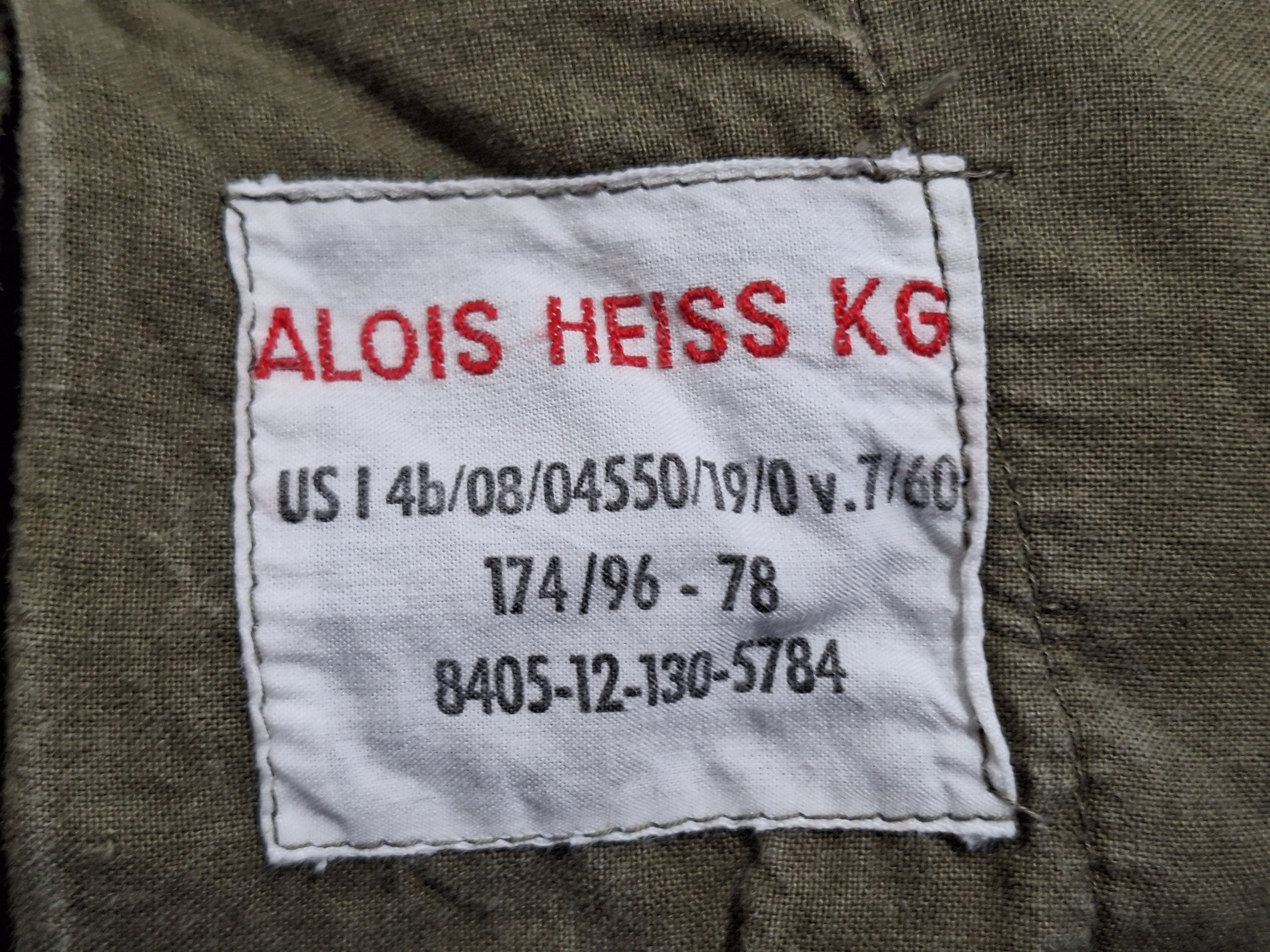 German Army Cold War Era Alois Heiss KG Wool Pants Color Green Size 174 ...