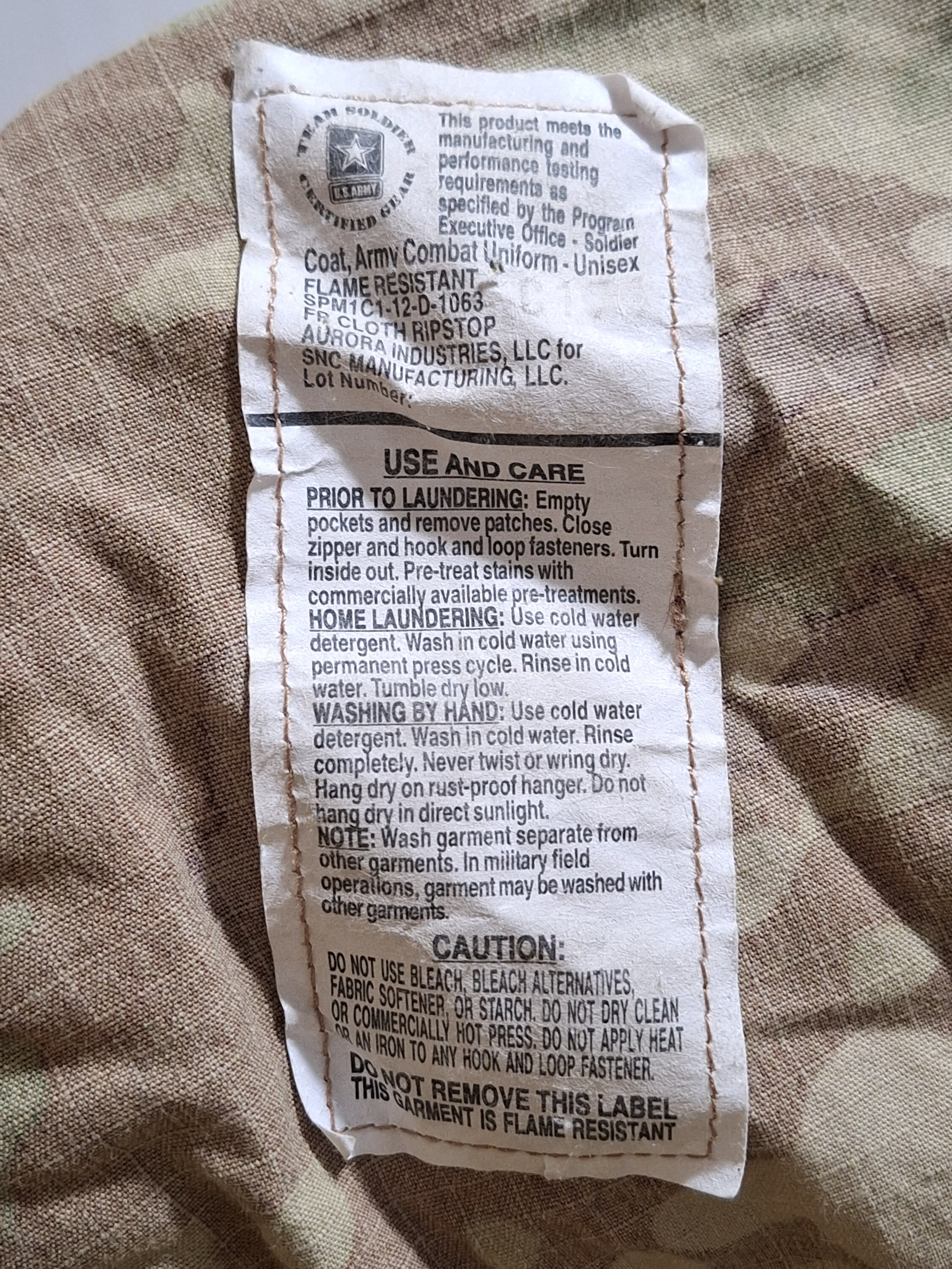 US Army OCP Army Combat Uniform Insect Repellent Flame Resistant Combat ...