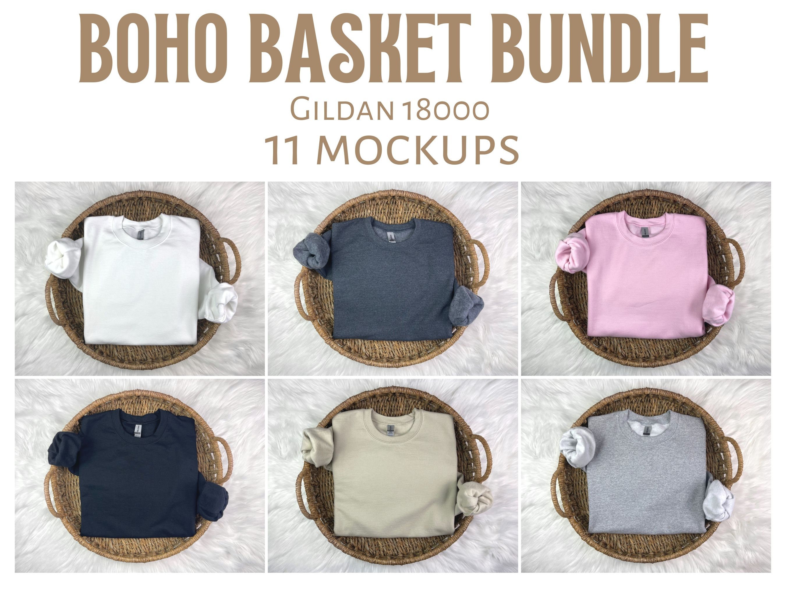 Gildan 18000 Mockup Bundle Simple Flat Lay Sweater Mock Bundle Folded ...