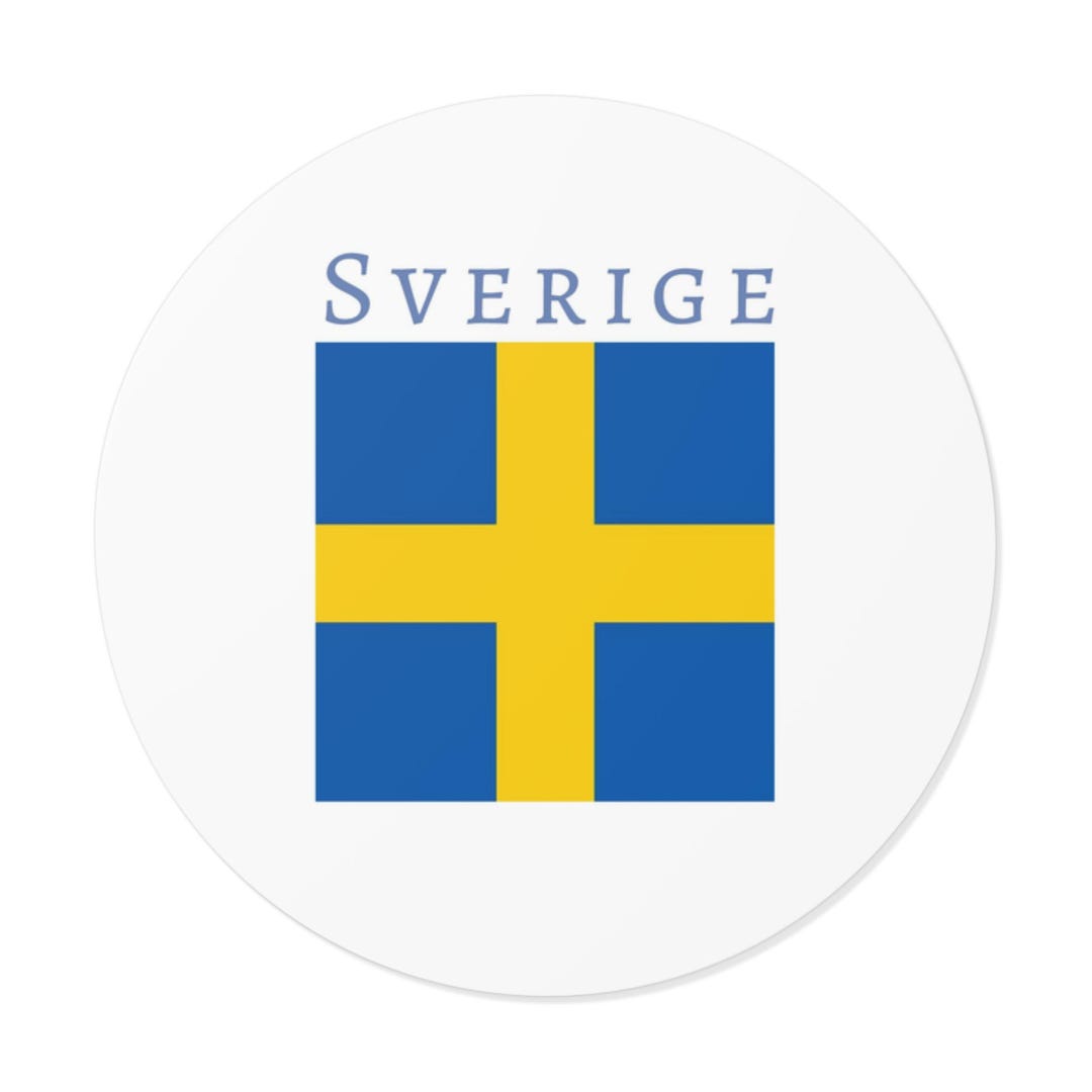 Sweden - Sverige - Round Vinyl Stickers - Etsy