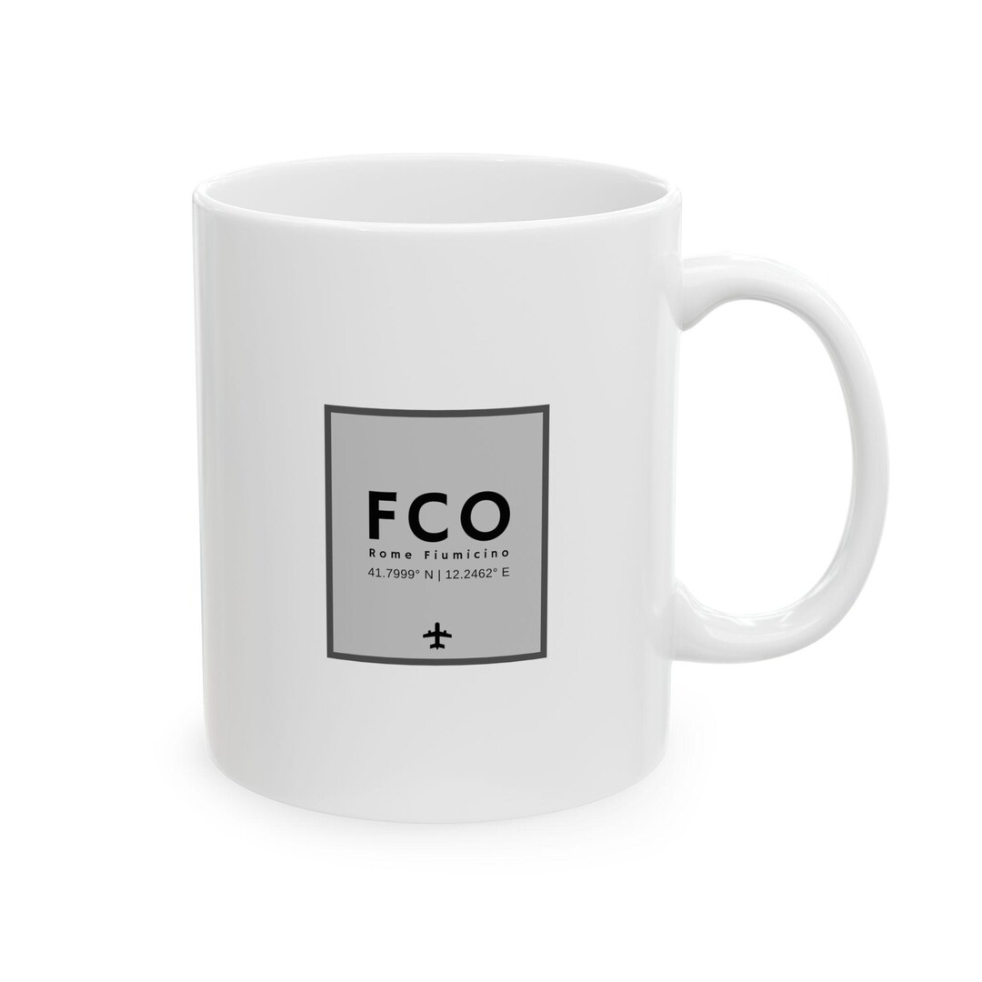 FCO Rome Fiumicino Airport Code - Ceramic Mug 11oz, 15oz - Etsy