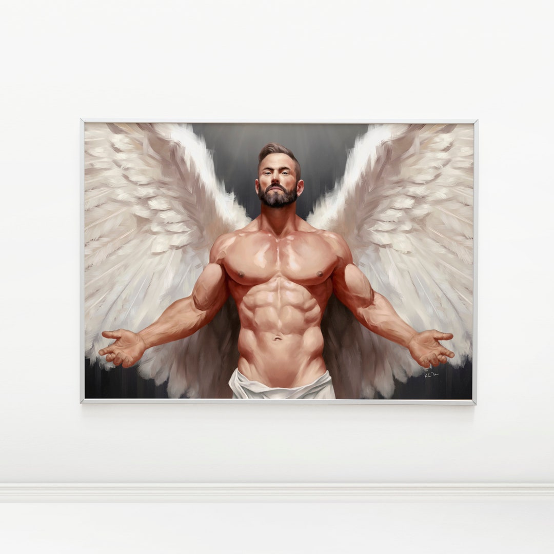 Angelic Guardian: Celestial Male Portrait Digital Art Download ...