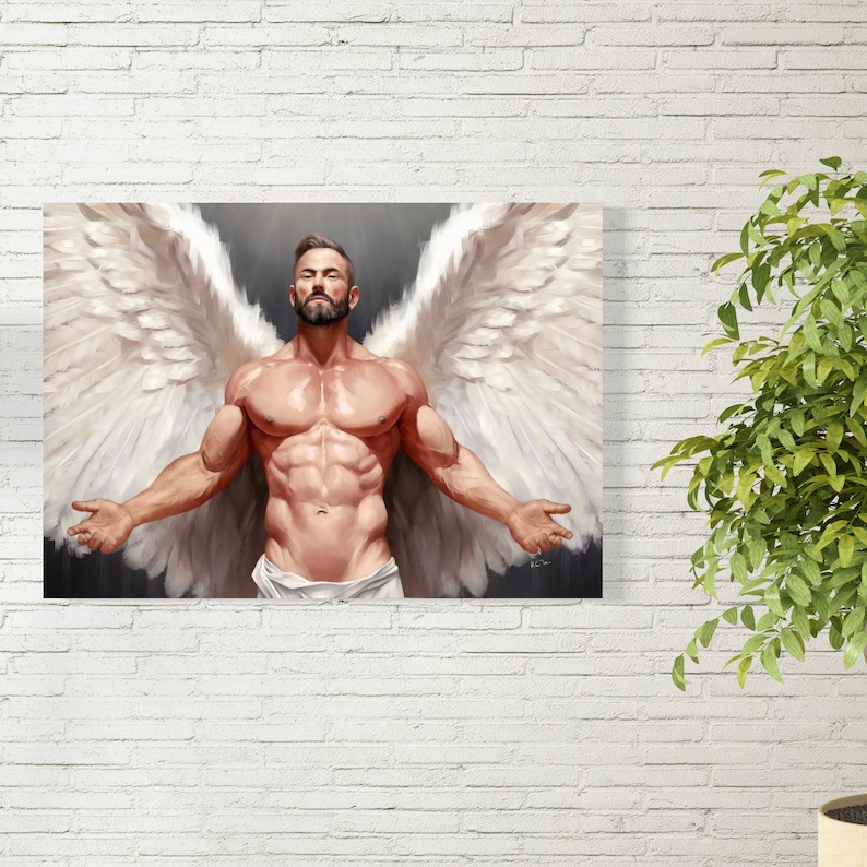 Angelic Guardian: Celestial Male Portrait Digital Art Download ...