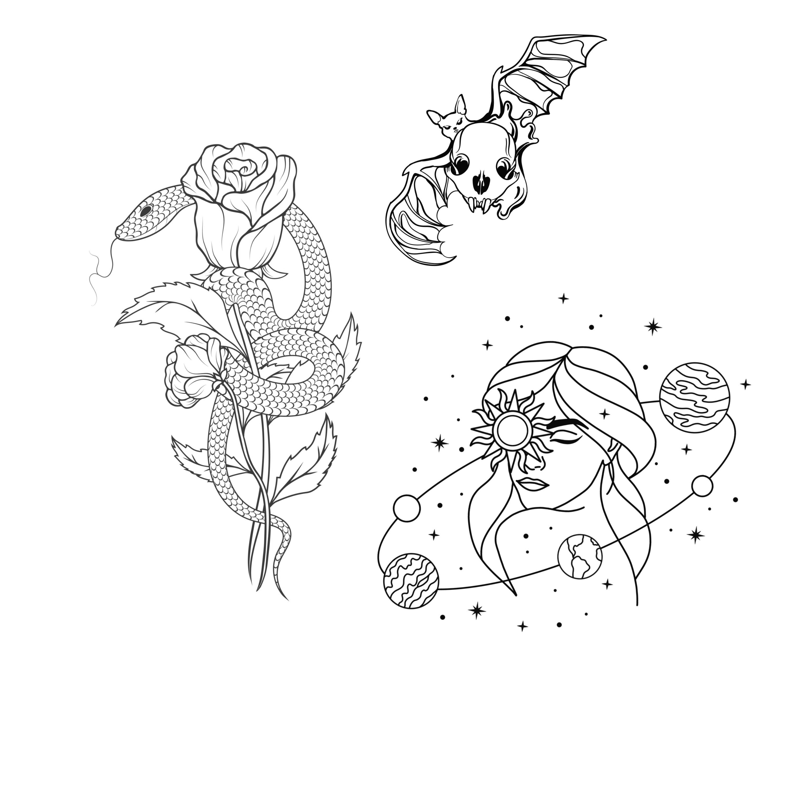 Tattoo Flash Sheets Outline