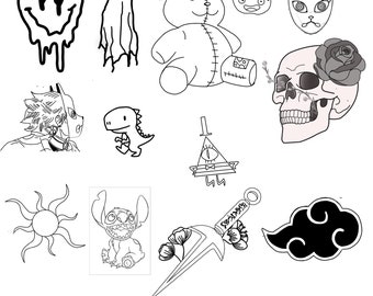 Simple Flash Tattoo Sheet - Etsy