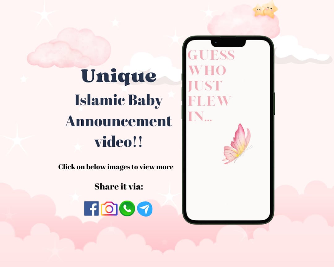Customizable Islamic Baby Birth Announcement Video | Muslim Birth ...