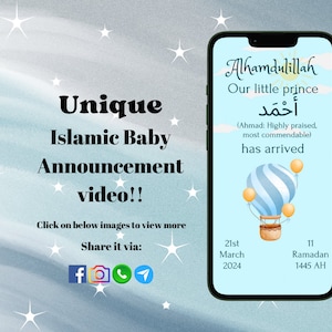 Customizable Islamic Baby Birth Announcement Video Muslim Birth ...