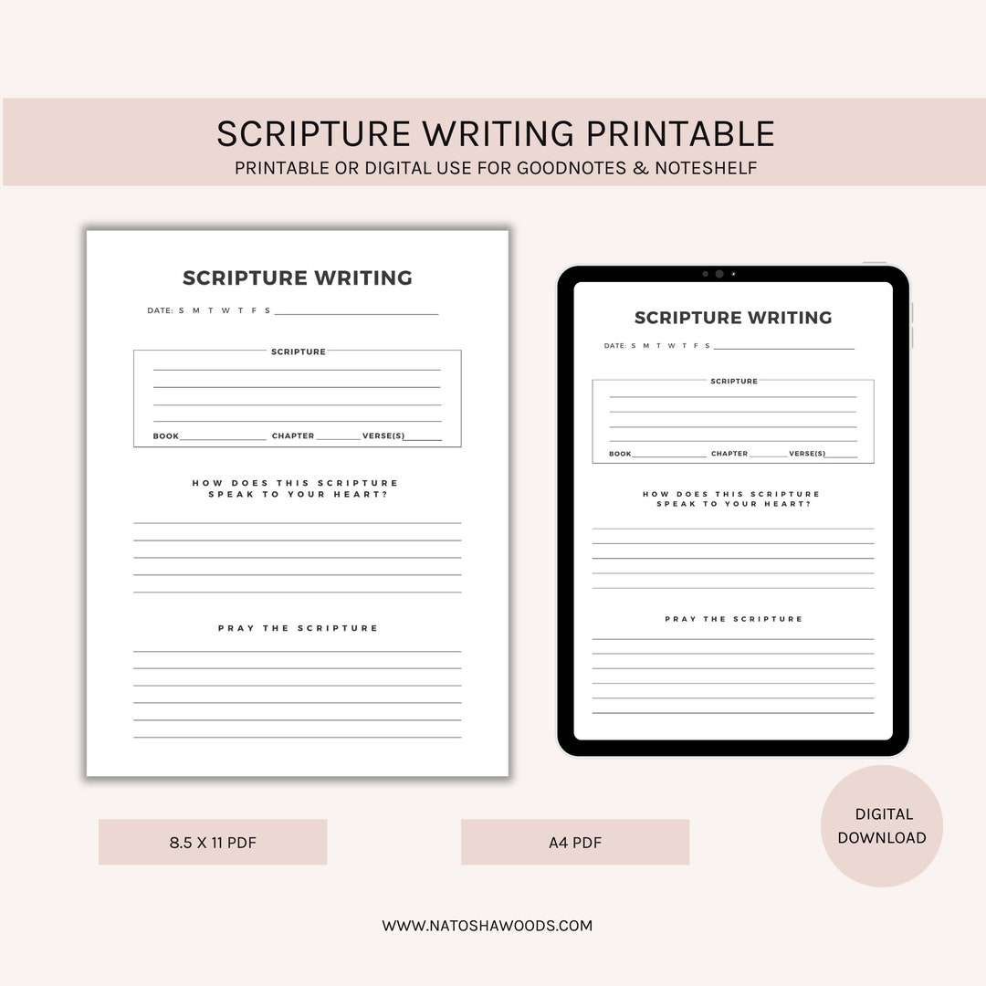 Scripture Writing Printable, Bible Journaling, Bible Study Notes ...