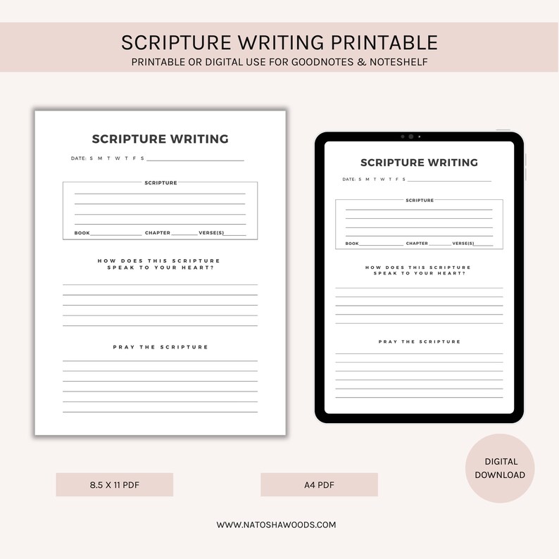 Scripture Writing Printable, Bible Journaling, Bible Study Notes ...