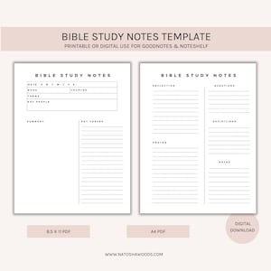 Bible Journaling Printable, Bible Study Notes Template, Sermon Notes ...