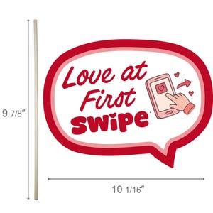 Valentine’s Swipe Right Photo Booth Props 12 Piece Valentine’s Day ...