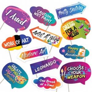 Art Party Photo Booth Props – Fun Painting & Creative Birthday ...