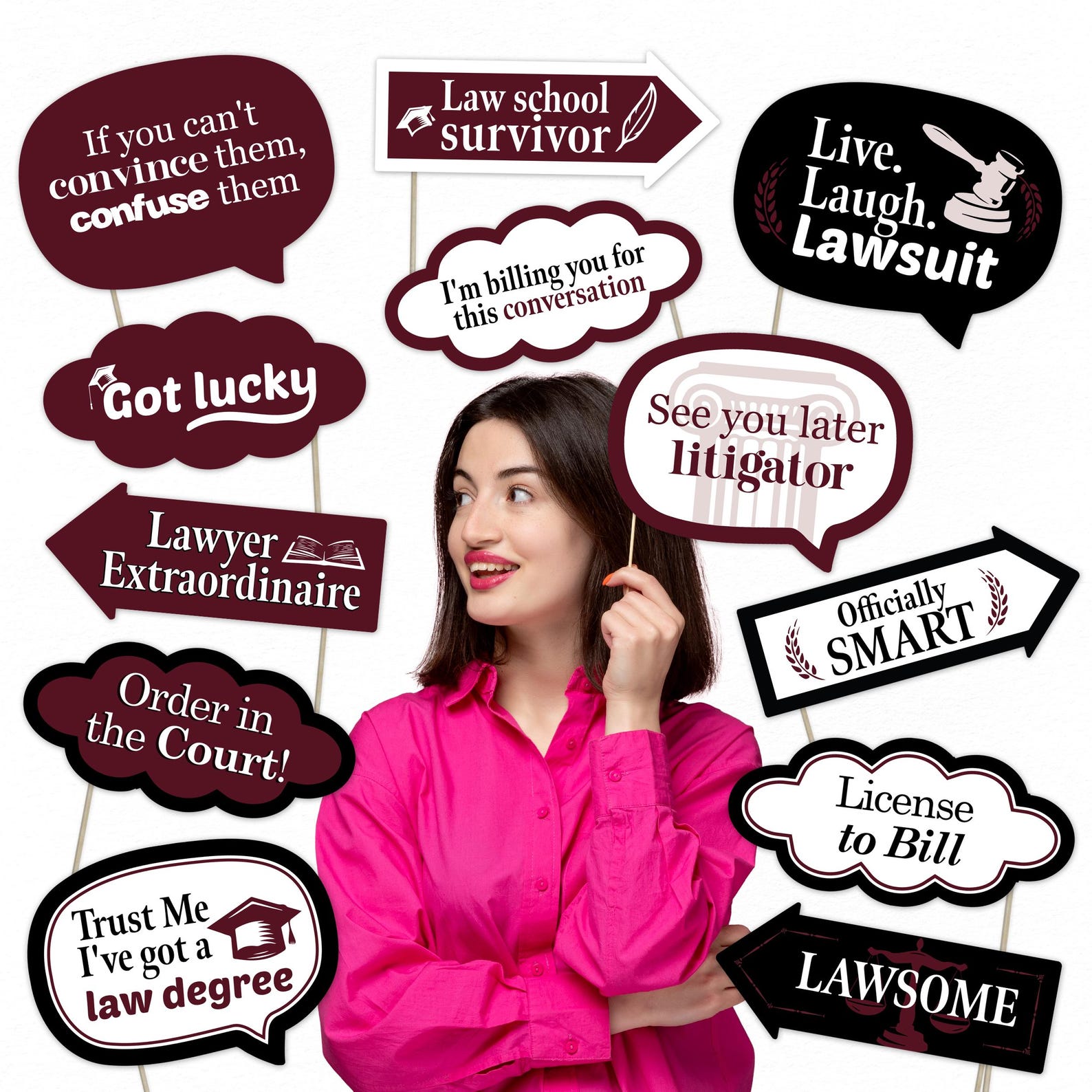 Law Party Photo Booth Props – Fun Lawyer & Graduation Decorations for ...