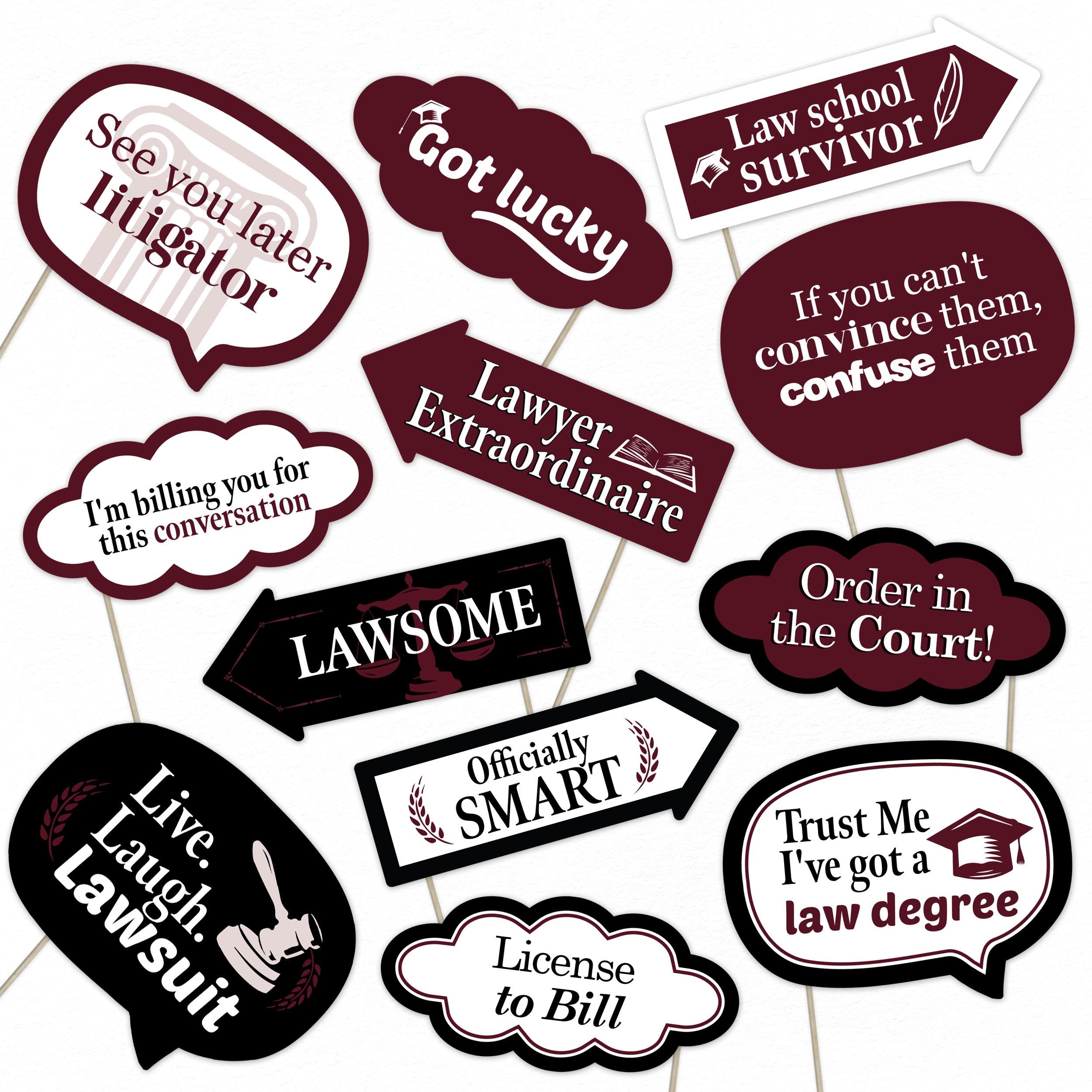 Law Party Photo Booth Props – Fun Lawyer & Graduation Decorations for ...