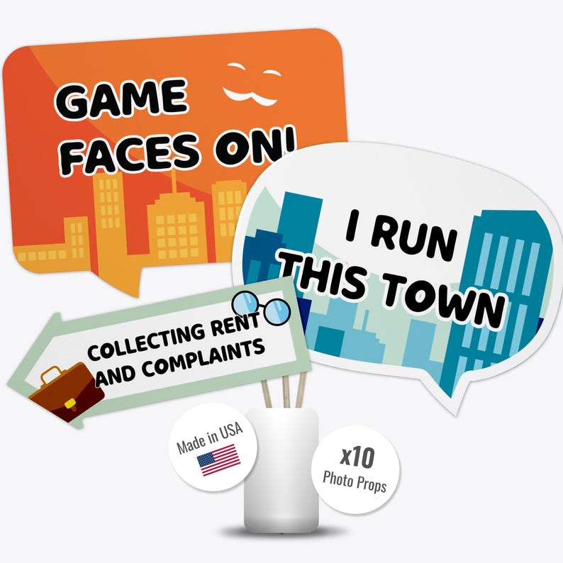 Board Game Party Photo Booth Props 10 Piece Kit Game Night Decorations ...