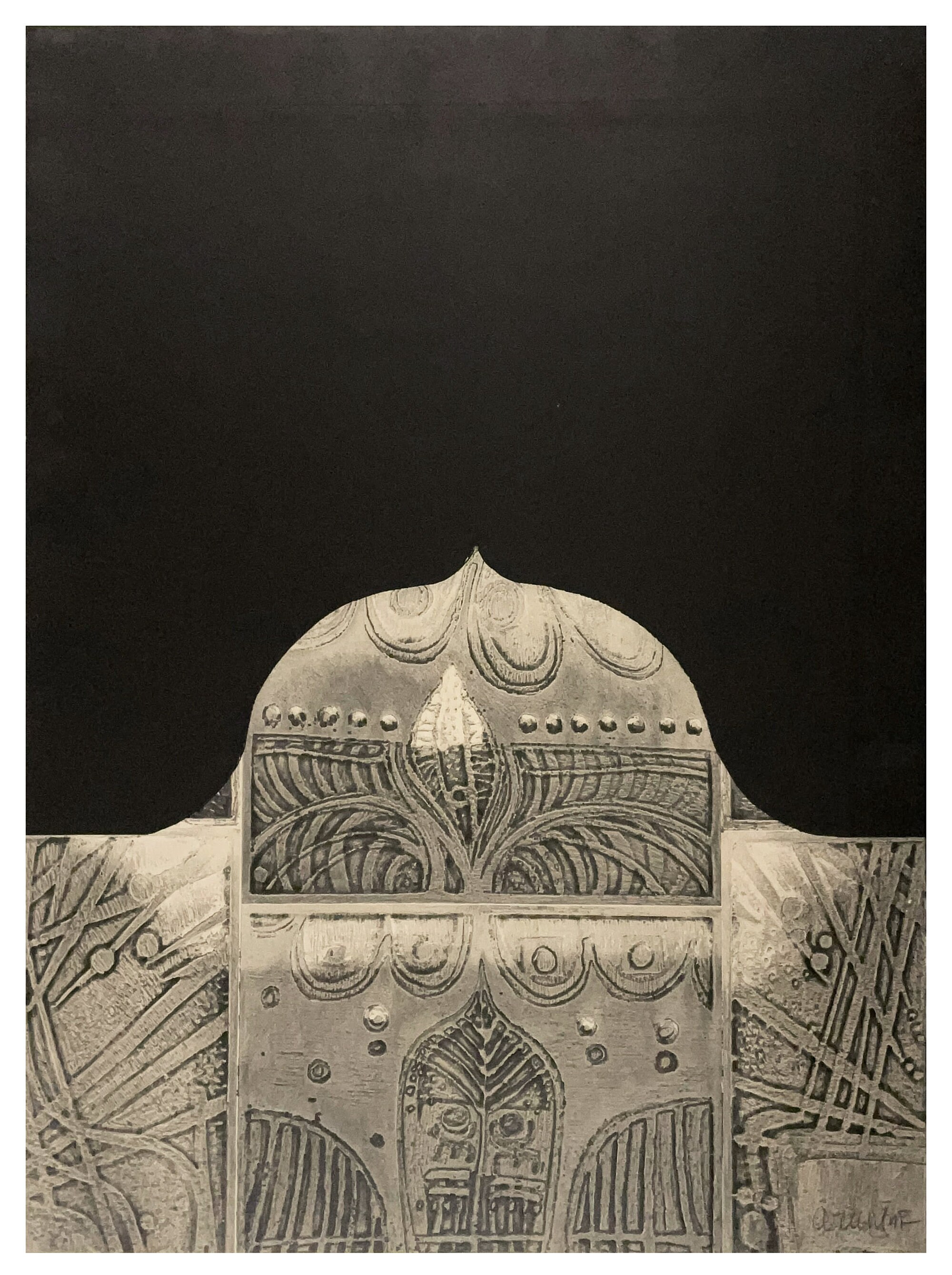 Signed Original ARUN BOSE Limited Edition Viscosity Etching "temple ...